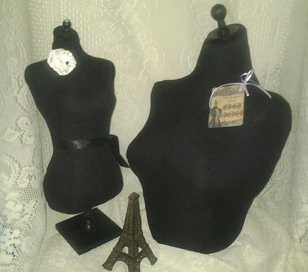 Bellacocette Black Bust Form And 19 Inch Dress Form Jewelry Display Set ...
